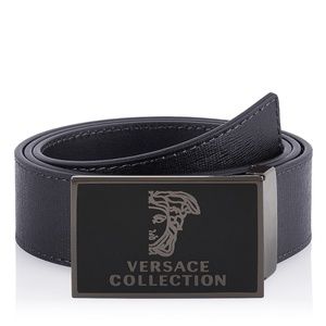 Versace Collection | Accessories | Versace Belt With Textured Black ...